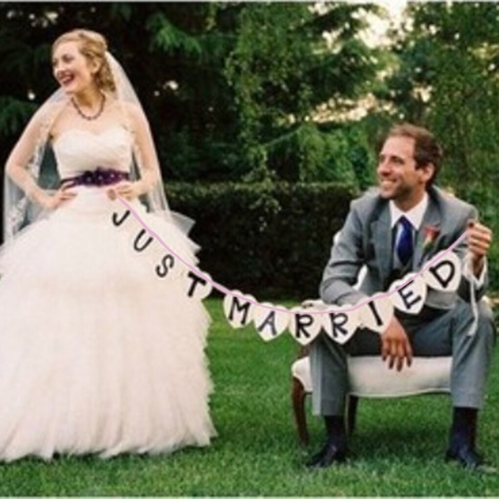 Just Married Wedding Car Cling Decal Sticker Windo... – Grandado