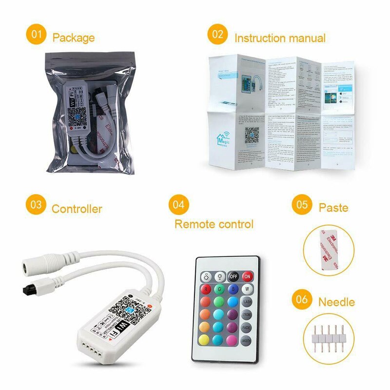 Wifi rgb rgbw led controller med ir fjärrkontroll ... – Grandado