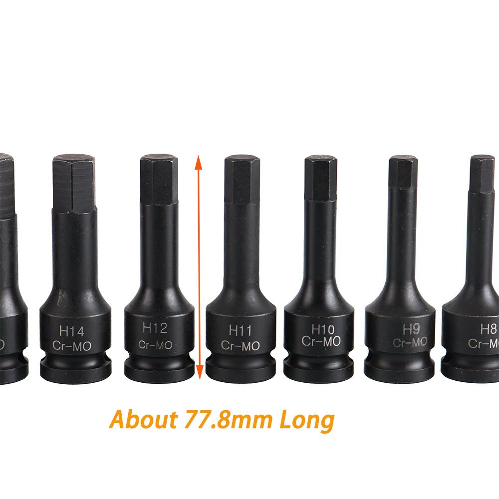 1/2 Square Drive 12Pcs H6-H19 Black Socket Set of ... – Grandado