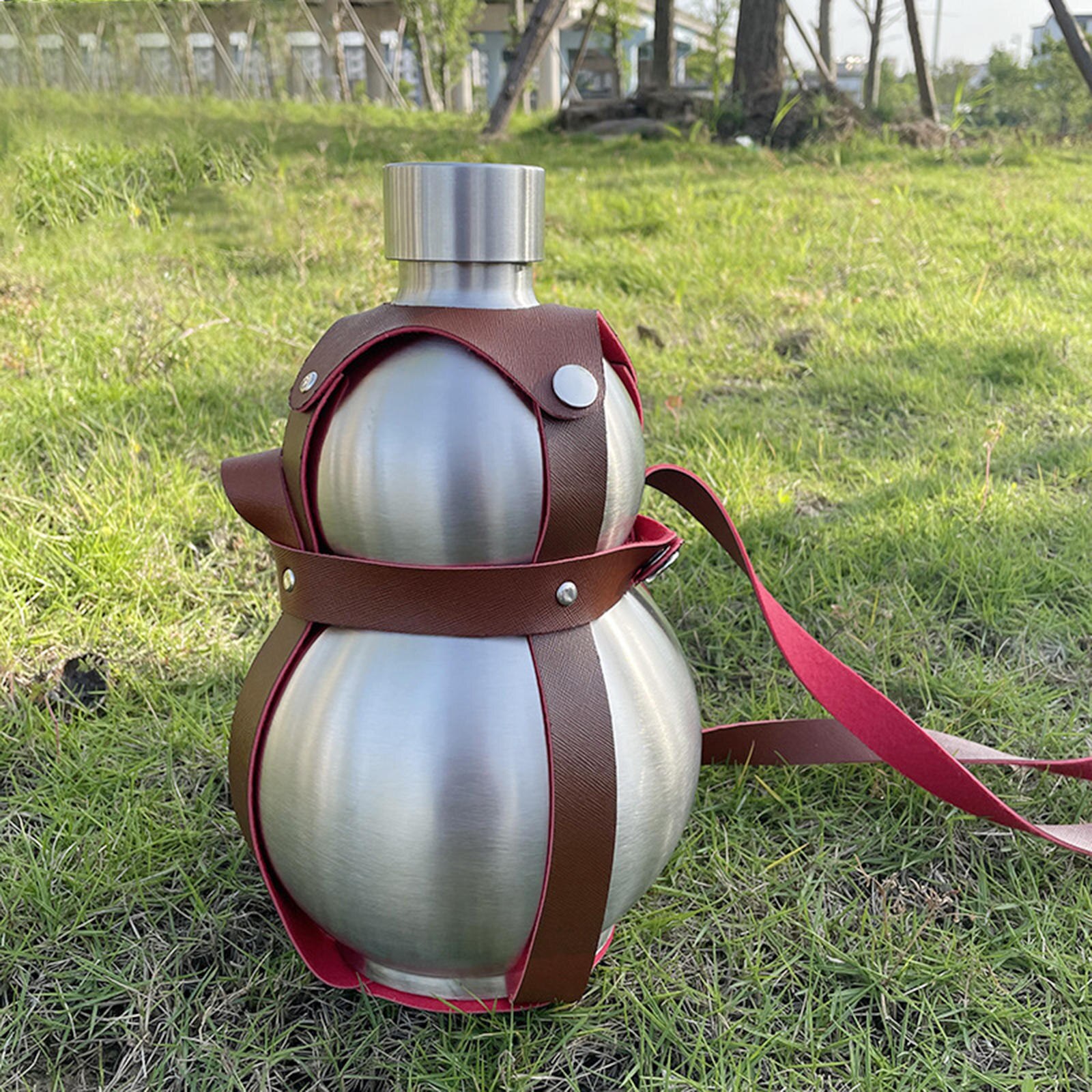 Leakproof Hip Flask Wine Jug Leather Shoulder Stra... – Grandado