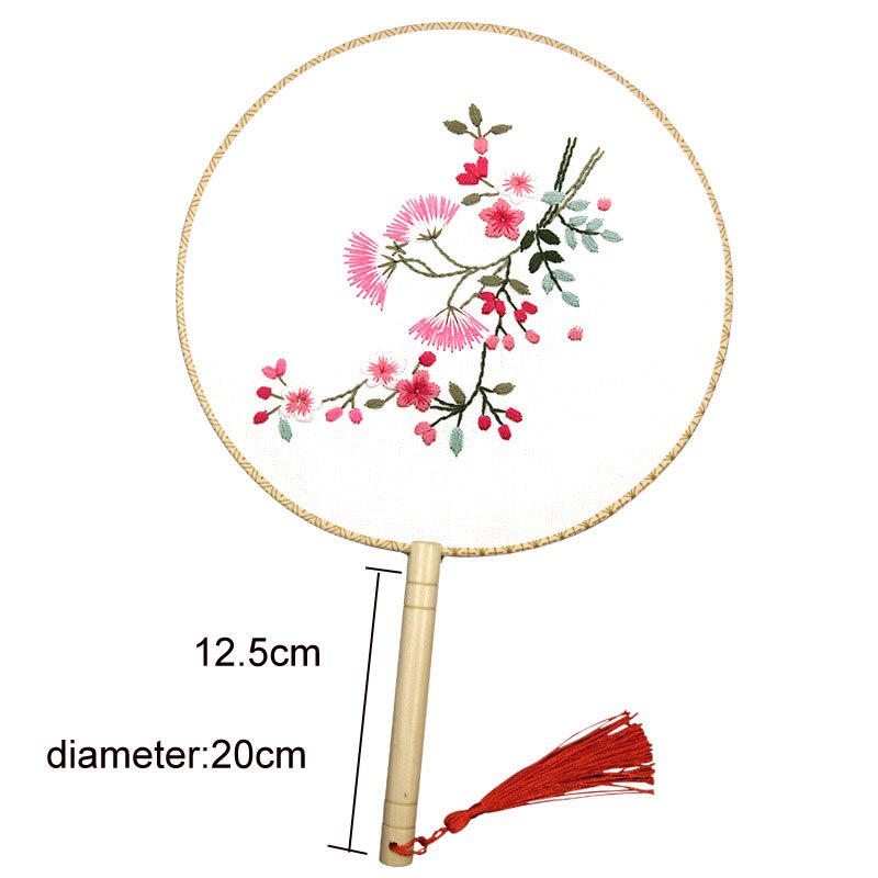 Chinese Flower Embroidery Fan Kit DIY Cross Stitch... – Grandado