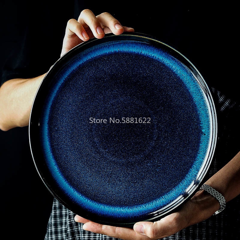 Japanese Kiln Glaze Deep Blue Dinner Plates 8inch ... – Grandado