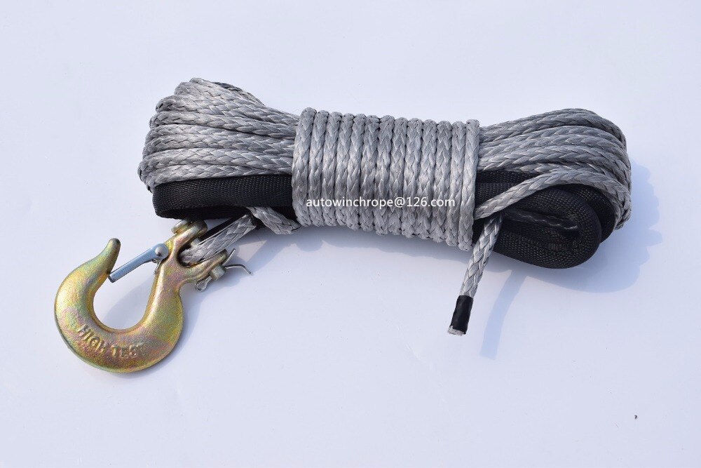 Grey 1/4"*50ft Synthetic Winch Rope Hook,Plasma Wi... – Vicedeal