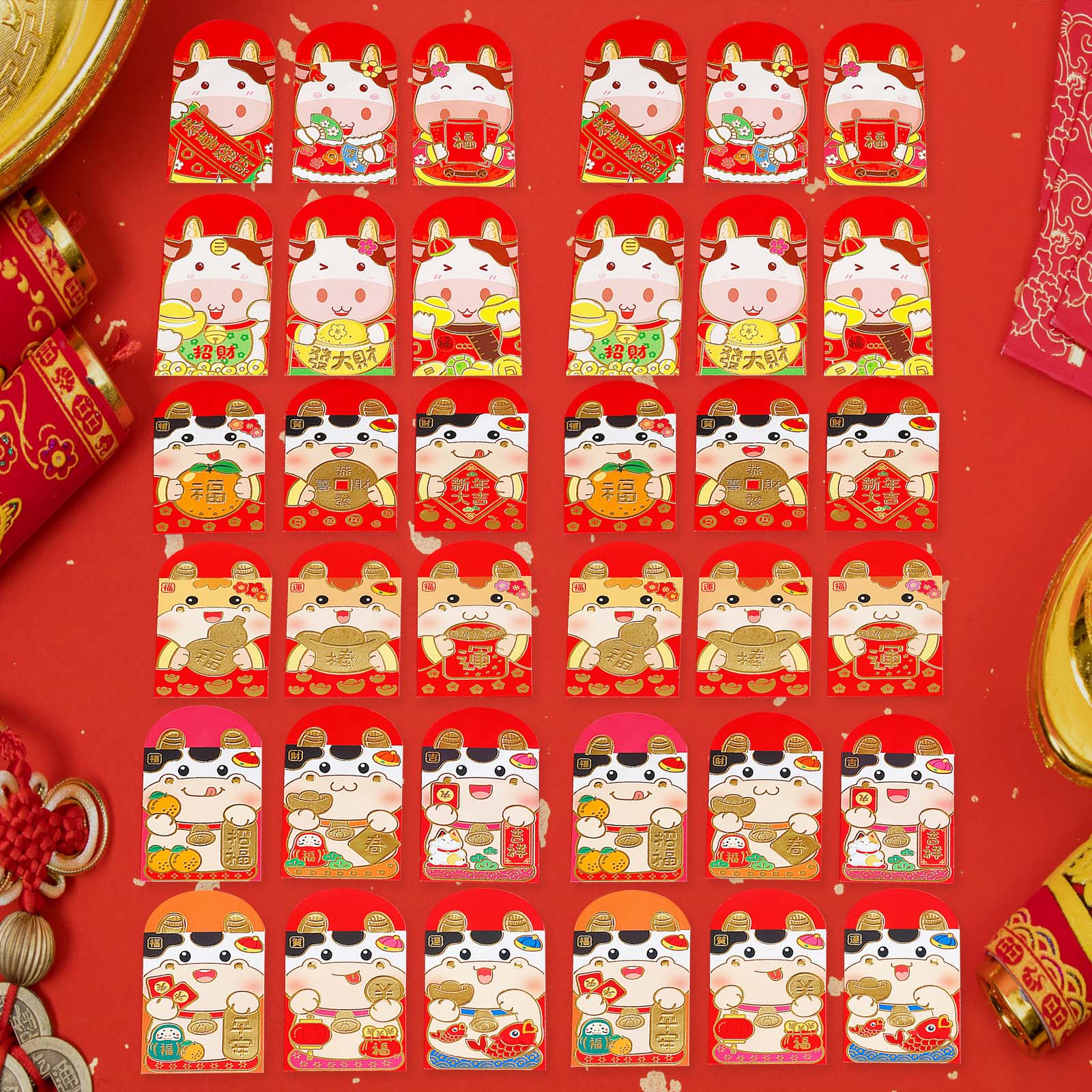 Behogar 36pcs Chinese Year Red Packet Red Lucky En... – Grandado