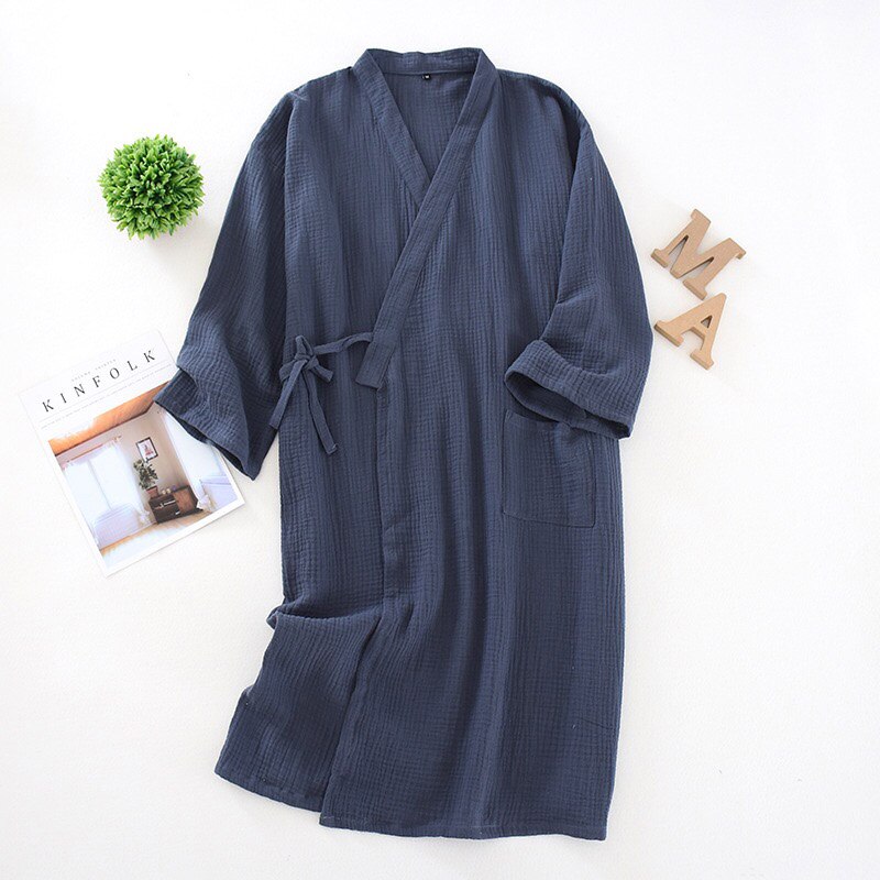 Spring And Autumn Men Night Robes Comfort Loose Ki... – Grandado