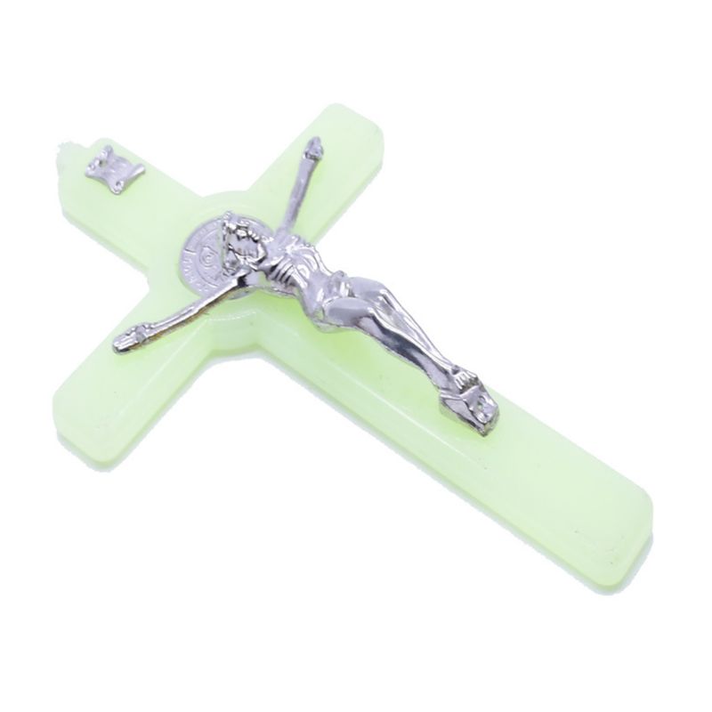 Colgante de cruz de Jesús con brillo luminoso en l... – Grandado