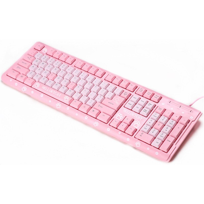 Pink KTCAT Keyboard USB Wired Cute Girls Ultra-thi... – Grandado