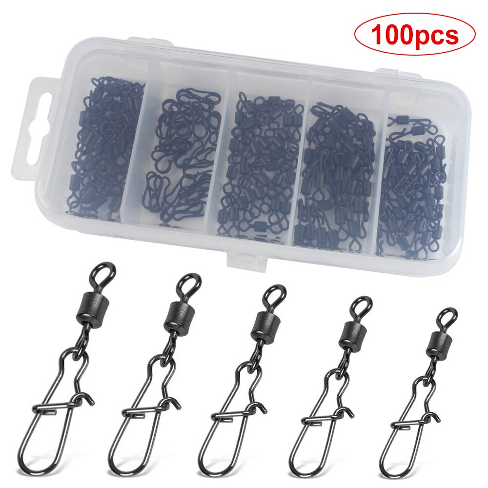 50/100Pcs 1 Box Fishing Connector Swivels Interloc... – Vicedeal