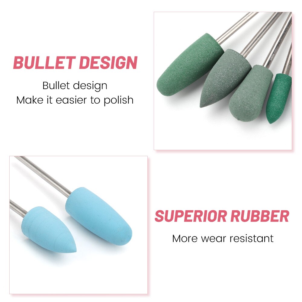 6 Stuks Nail Art Silicone Polijstmachine Nail Slij... – Grandado