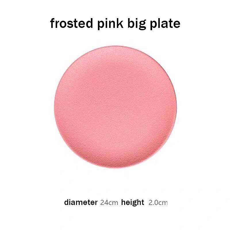 4 Sizes Matte Pink Plates Dinnerware Dishes for Se... – Grandado
