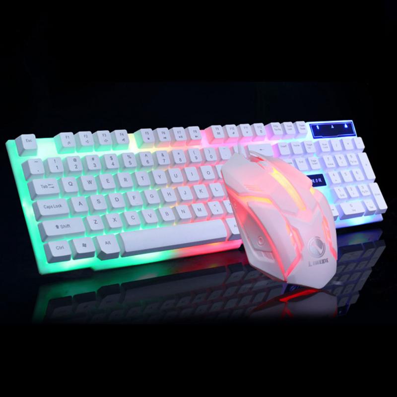 USB Wired 104 Key Keyboard Mouse Combo Set LED Bac... – Grandado