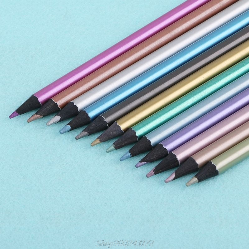 12Pcs Metallic Non-Toxic Colored Drawing Pencils 1... – Grandado