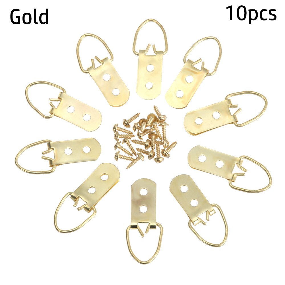 10PCS/Set Steel D-Ring With Screws Picture Hangers... – Grandado