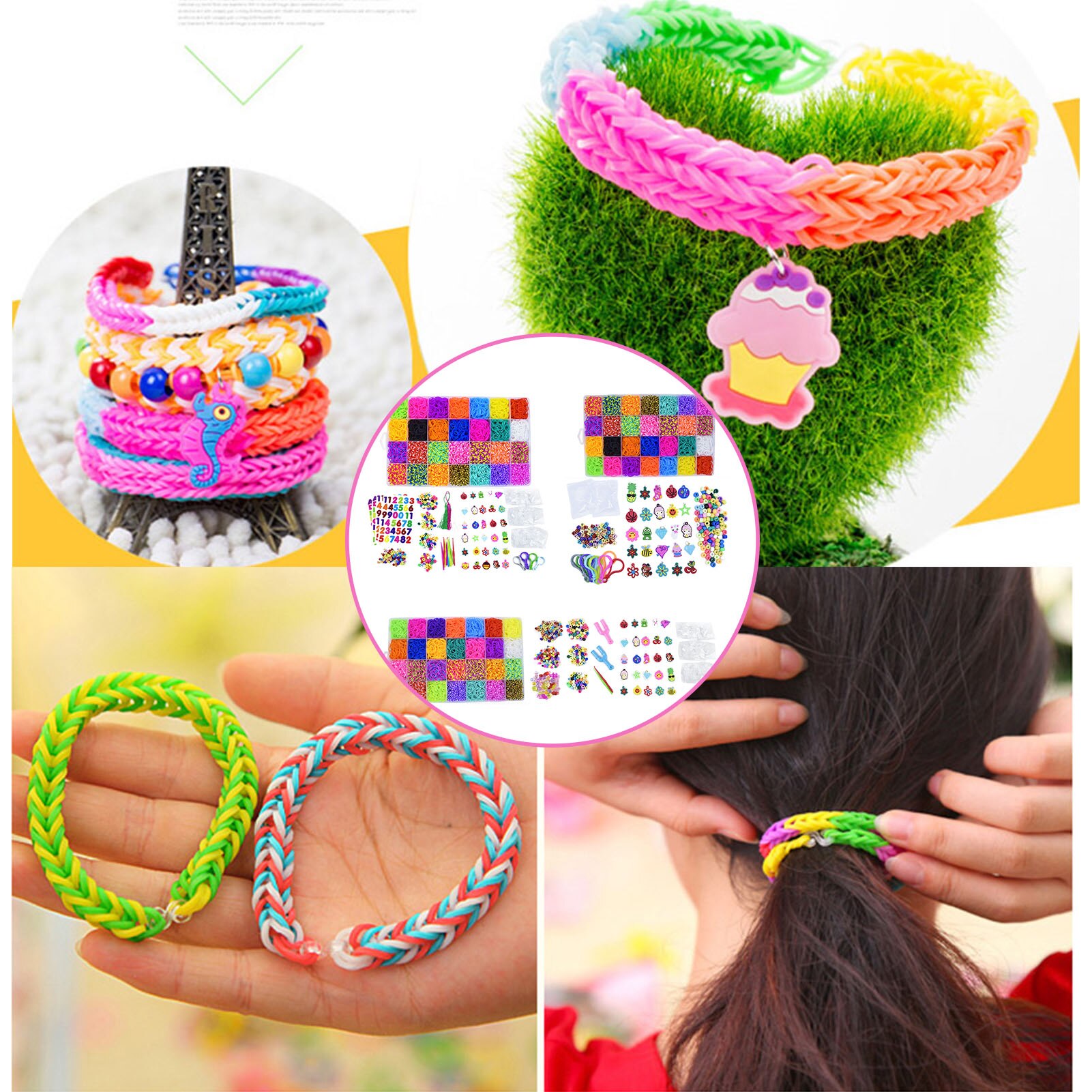 DIY Loom Set Kits Colorful Bands Premium Rubber Ba... – Grandado