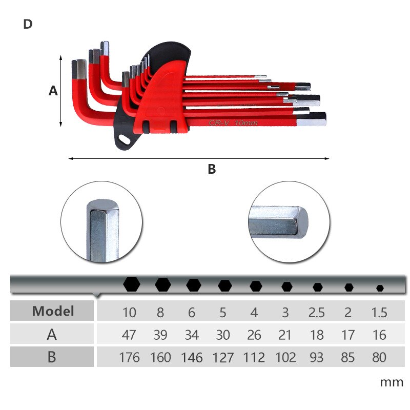Hand Tools 9PCS Allen Key Set Hex Wrench Screwdriv... – Grandado