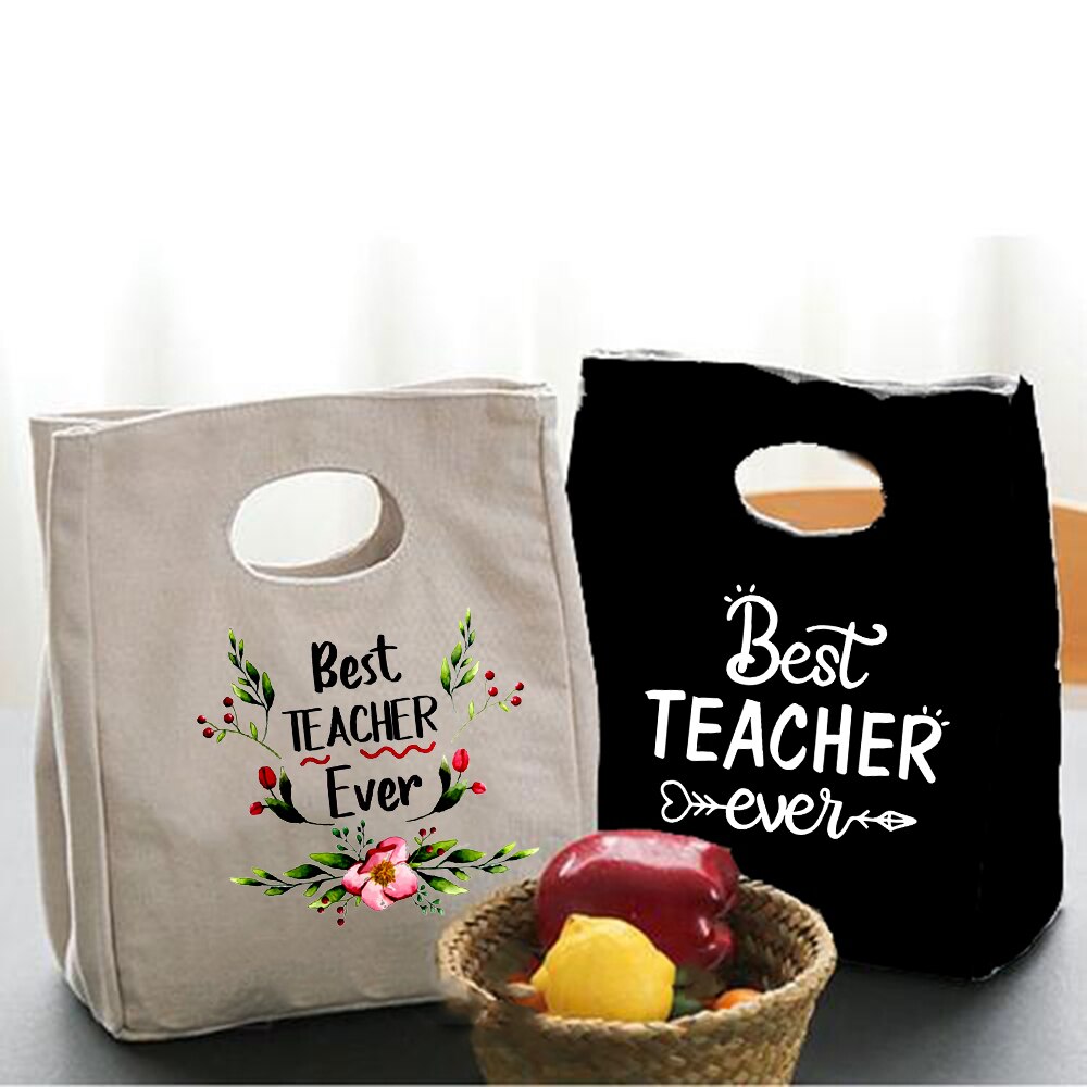 Best Teacher Ever Printing Lunch Box Women Canvas ... – Vicedeal