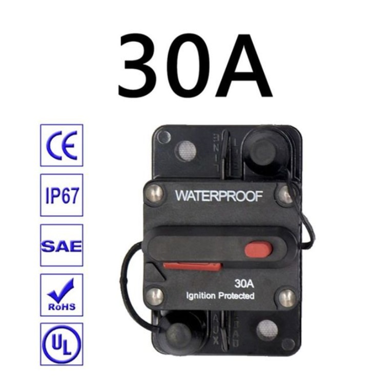 Mærke 30a 40a 50a 60a 70a 80a 100a 120a 150a 200a 250a 300a amp afbryder sikring reset 12-48v dc ...