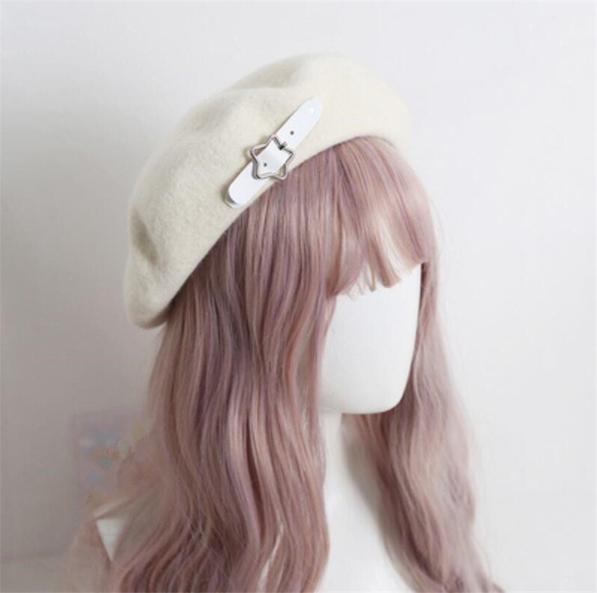 Metal Punk Beret Warm Winter Lolita Hat Lolita Coo... – Grandado