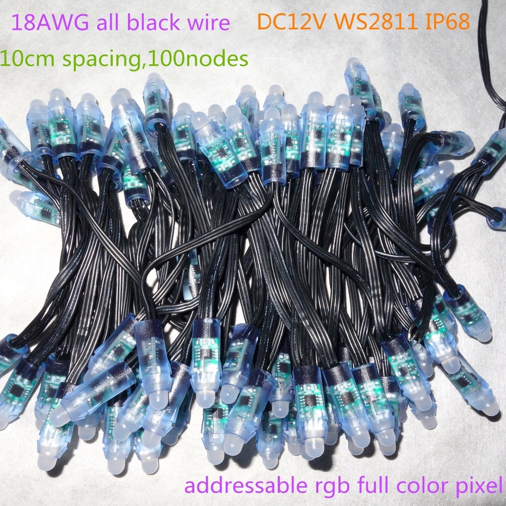 18AWG wire 100pcs/string DC12V 12mm WS2811 address... – Vicedeal