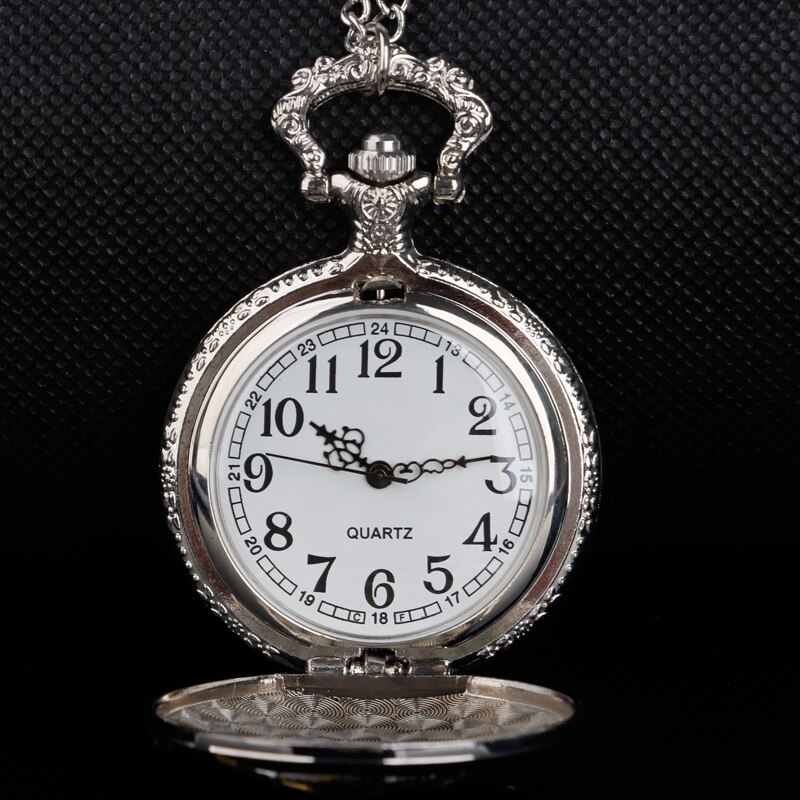 Engraved Silver Gold Quartz Pocket Watches Fishing... – Grandado