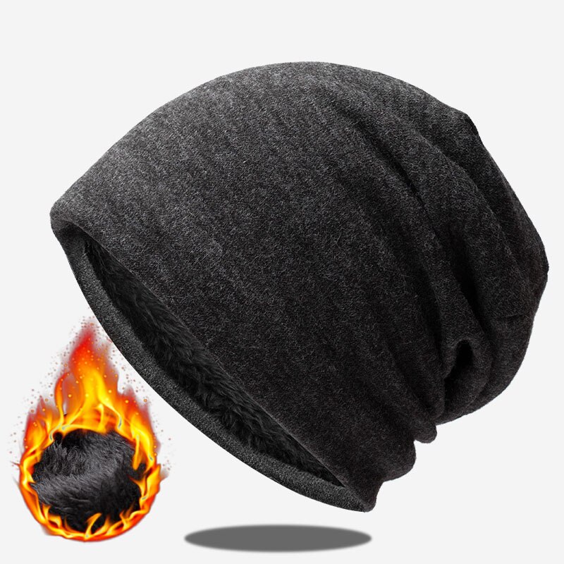 Winter Fleece knit CapThermal Warm Caps Running Sp... – Grandado