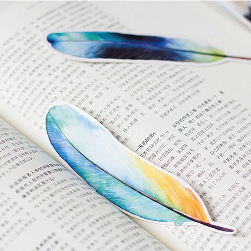 30 pcs/pack Cute Colorful Feather Paper Bookmark S... – Grandado