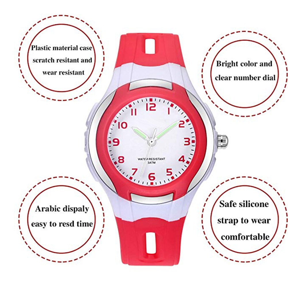 Round Dial Kid Boy Girl Student Waterproof Quartz ... – Grandado