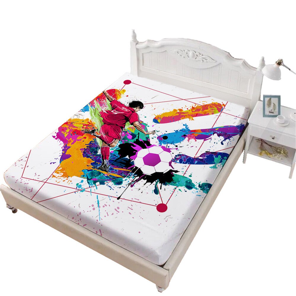 Colorful Football Bed Sheet Watercolor Hand Print ... – Grandado