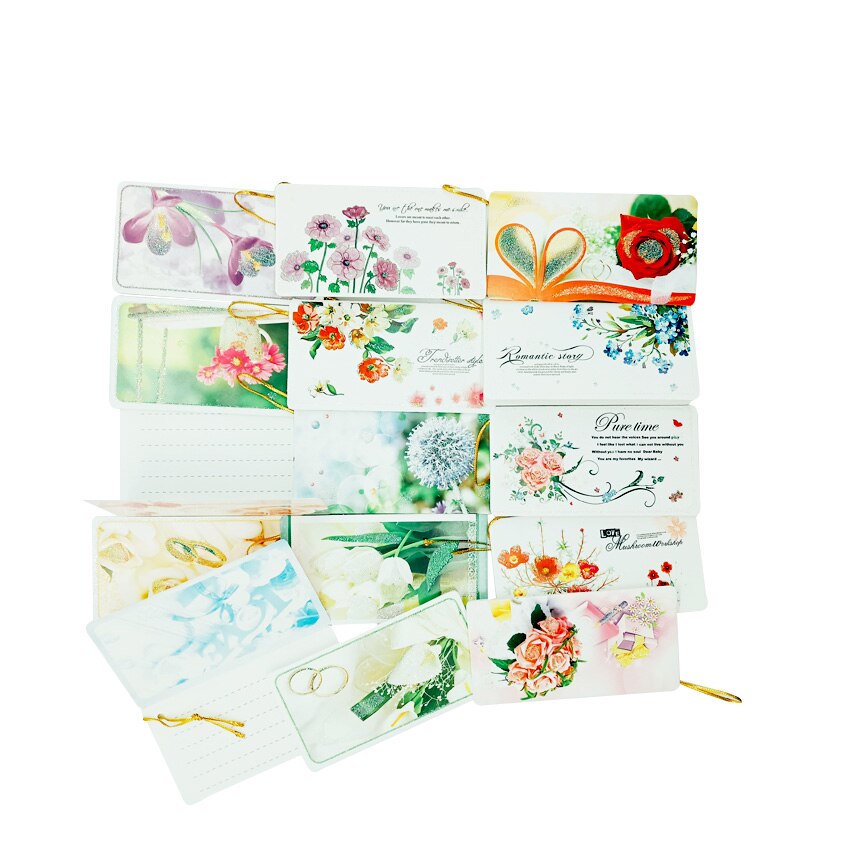 10pcs/lot Romantic flower series Small Cards gold ... – Vicedeal