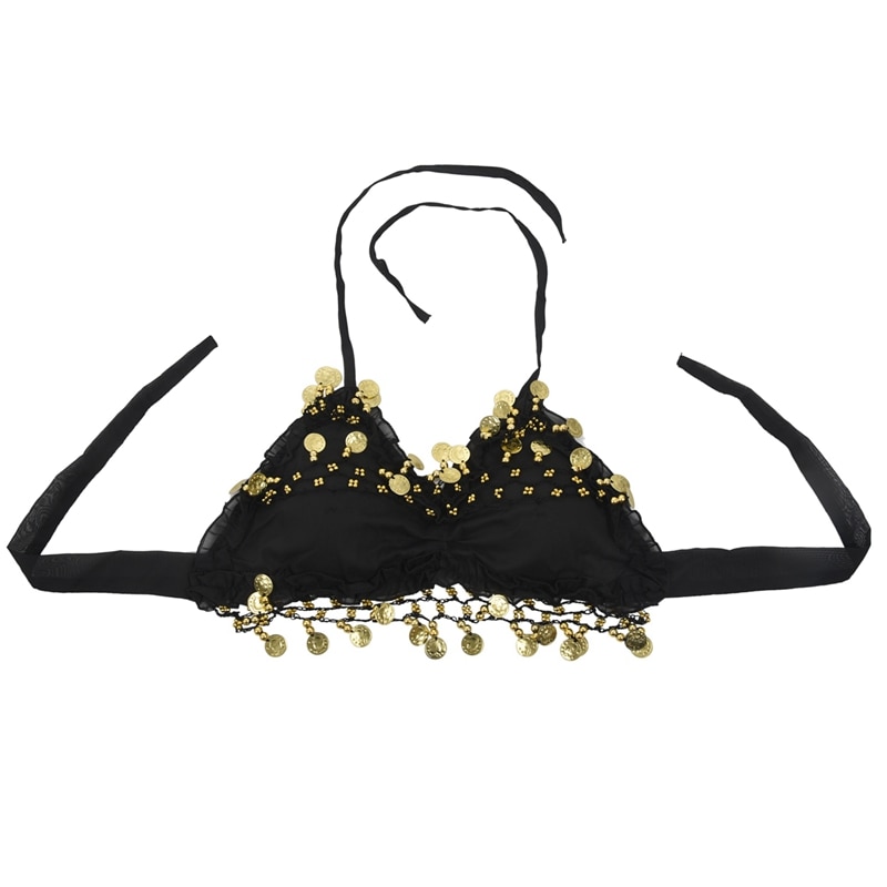 sexy lace pleated chiffon coin Belly Dance Bra Top... – Grandado