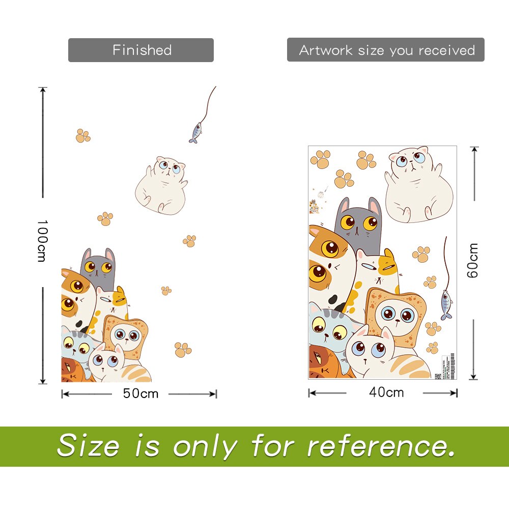 Kawaii Cats Cartoon Wall Sticker for Baby Room Nur... – Vicedeal