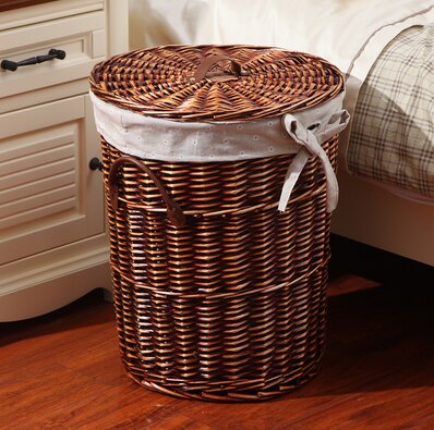 Modern Flower Laundry Bucket Hand Woven Rattan Sto... – Grandado
