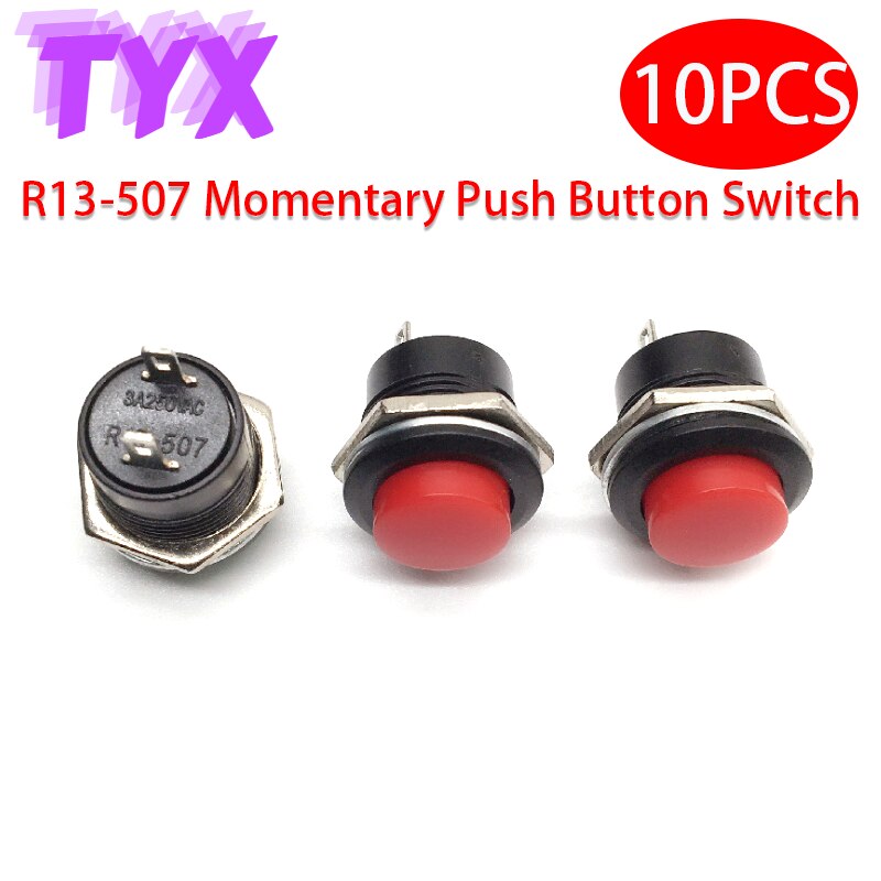 10 Stuks 16Mm Momentary Button Wwitches 6A/125VAC ... – Grandado