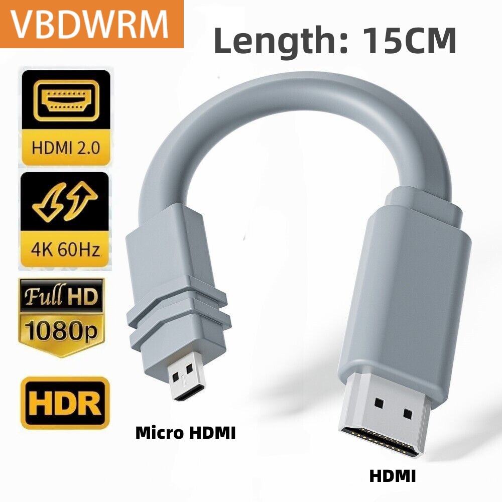 Short Micro HDMI Cable Micro HDMI to HDMI 4K 60Hz ... – Vicedeal