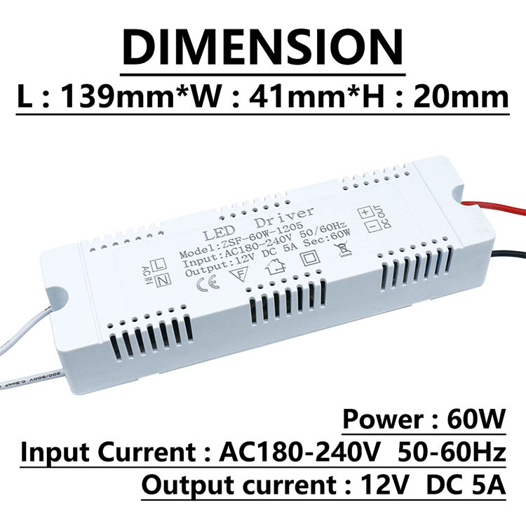 6W 12W 24W 36W 48W 60W Led Verlichting Transformer... – Vicedeal