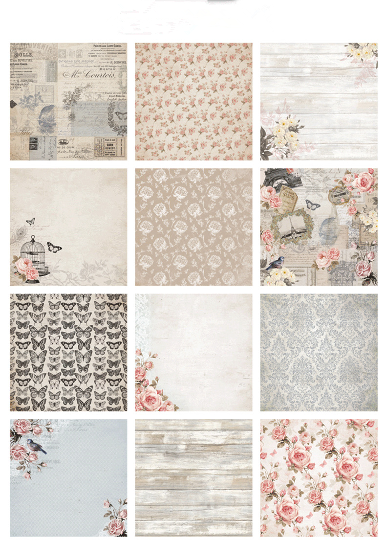 25.5*25.5cm Scrapbooking paper pack of 24 sheets h... – Vicedeal