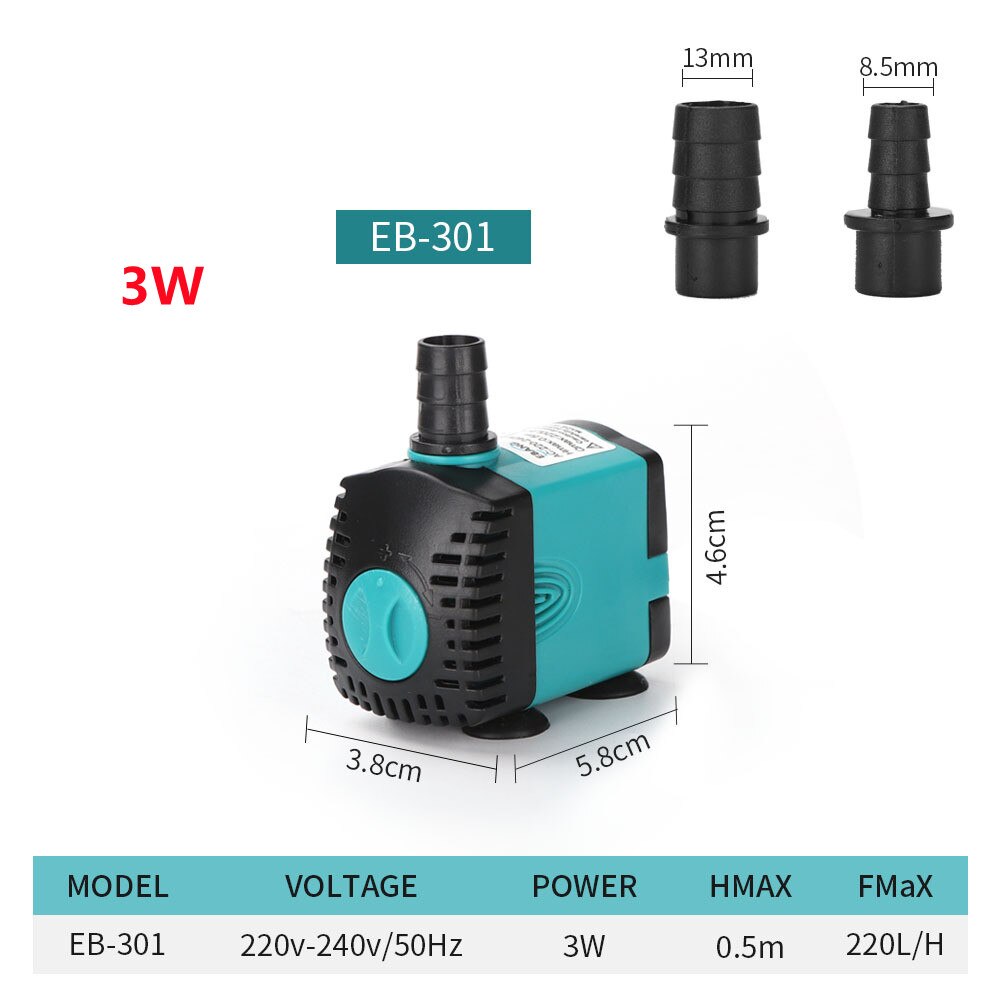 EU 220V-240V 3-60W Aquarium Submersible Water Pump... – Grandado