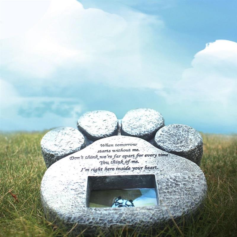 Pet Memorial Headstone Paw Shaped Headstone Garden... – Grandado
