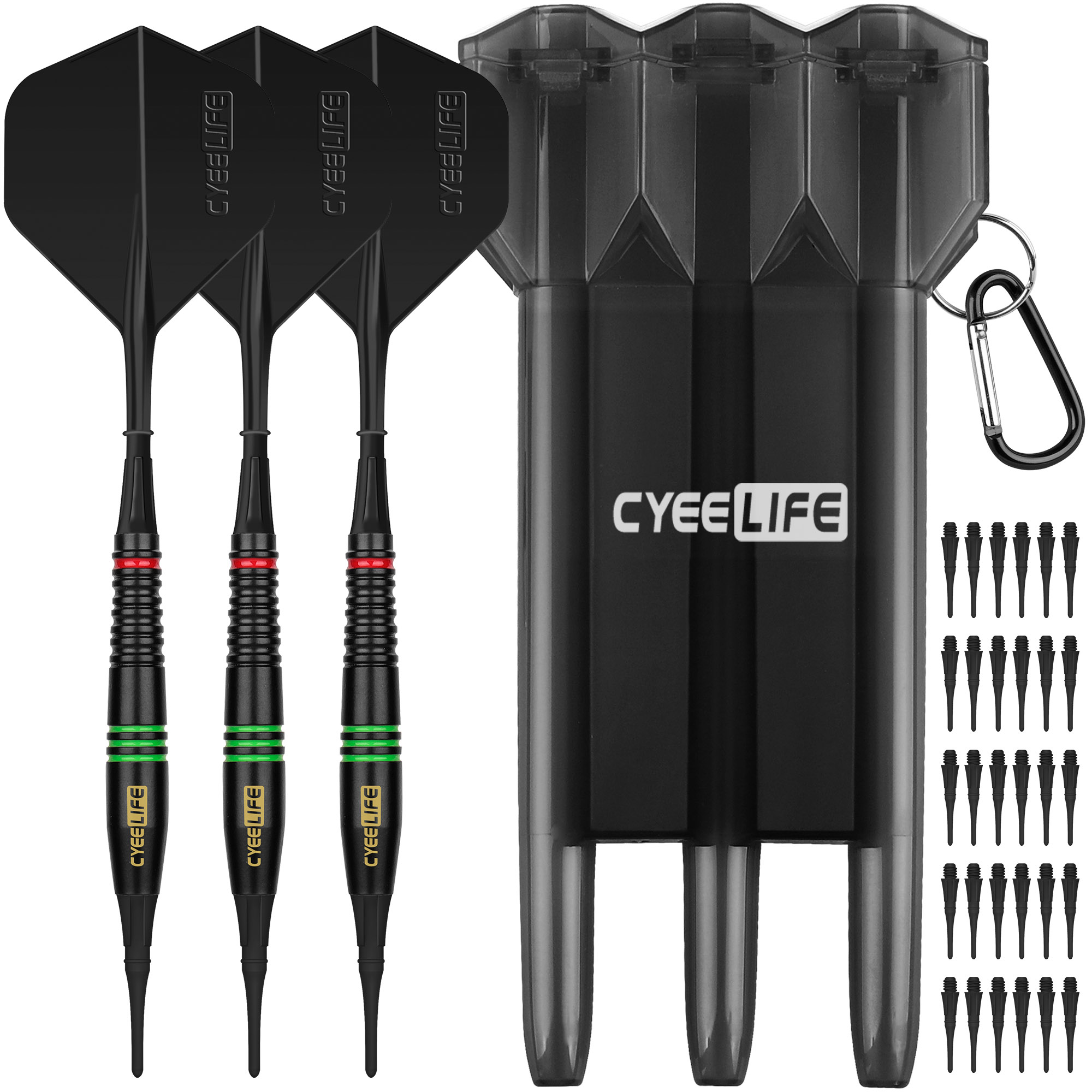 CyeeLife Brass Soft Tip Darts 16g With Carry Case ... – Grandado