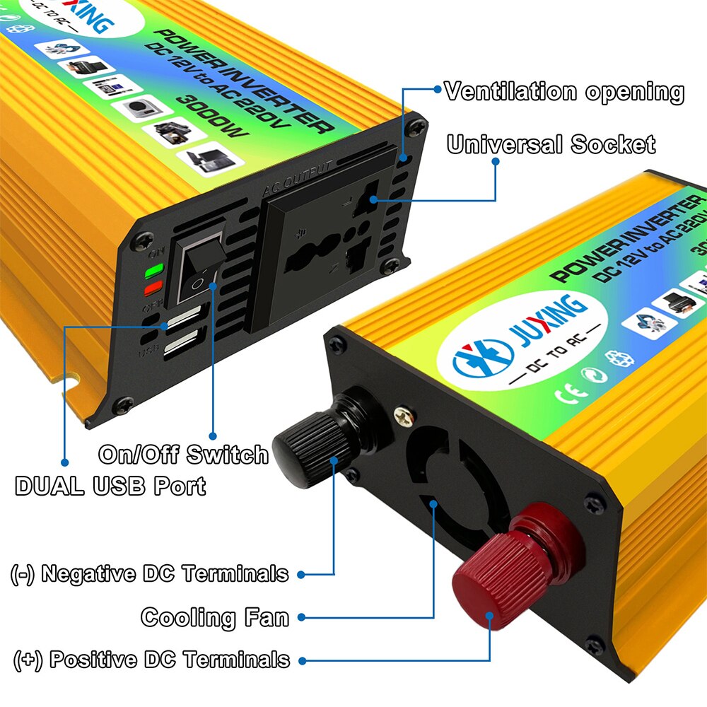 JUXING 3000W Solar Power Inverter Kit :3000W Car C... – Grandado