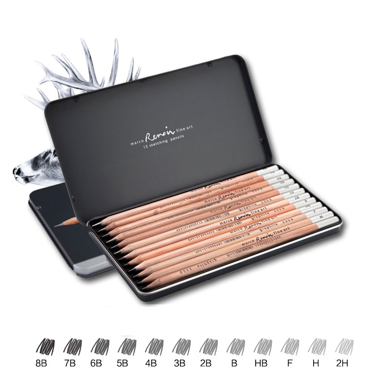 12pcs Marco Raffine Standard Pencils Sketching Pen... – Grandado