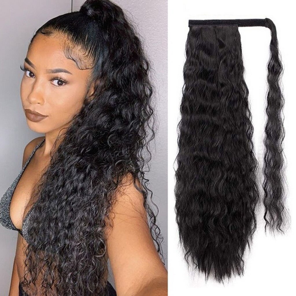 Wavy Kinky Curly Ponytail Hair Vigorous Corn Wavy ... – Grandado