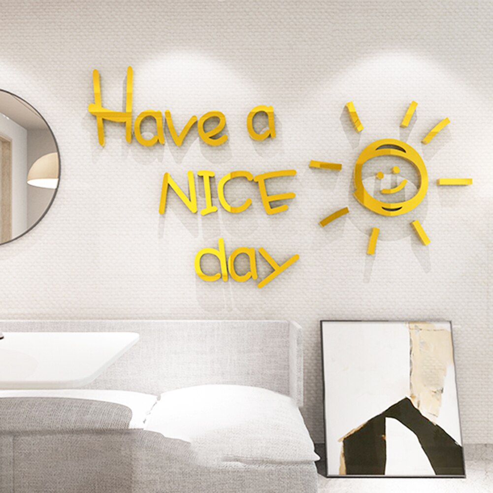 3D Acryl Letters Zon Muursticker Home Room Sofa Ac... – Vicedeal