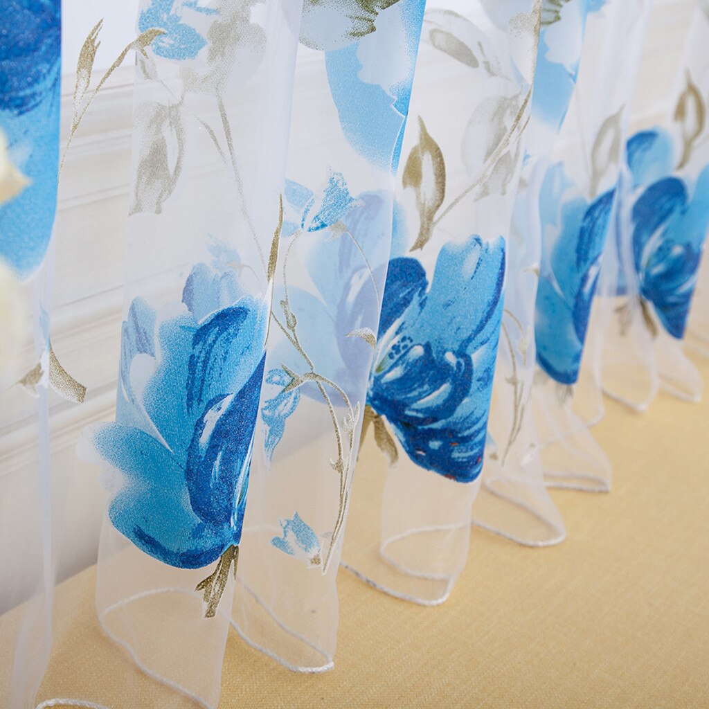 Ink large flower printed window screen 1 PCS Drape... – Grandado