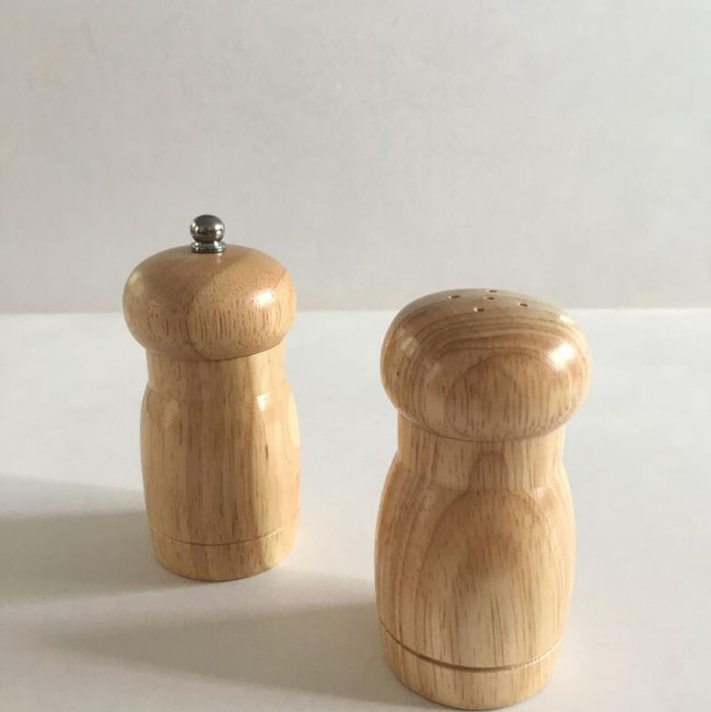Portable Mini Pepper mill & shaker Set,Rubber Wood... – Grandado