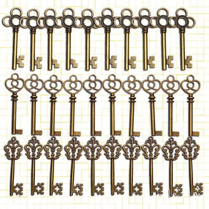 KiWarm 30pcs DIY Large Vintage Ornate Skeleton Key... – Vicedeal