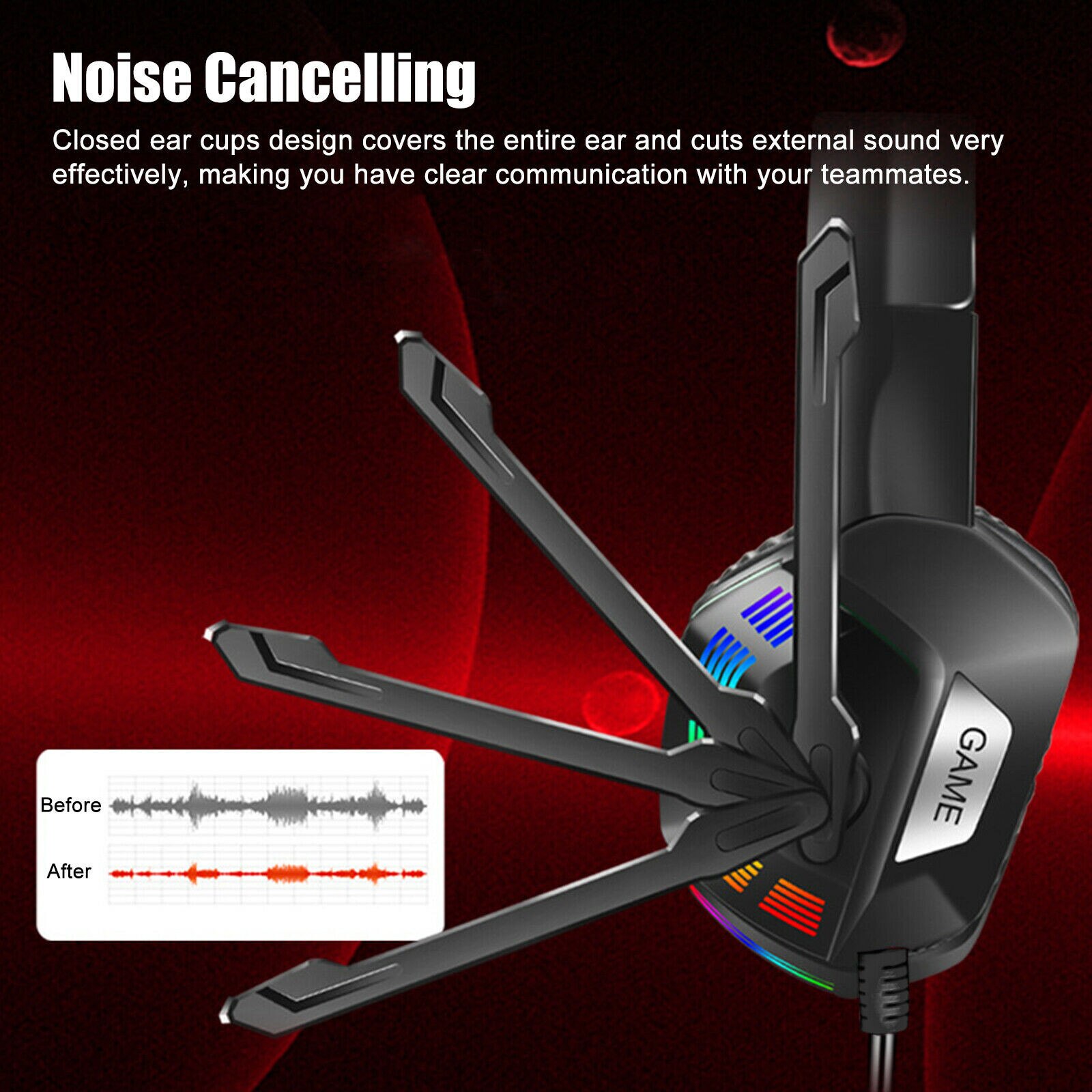 Gaming Headset With Mic Gamer Headphones Microphon... – Grandado