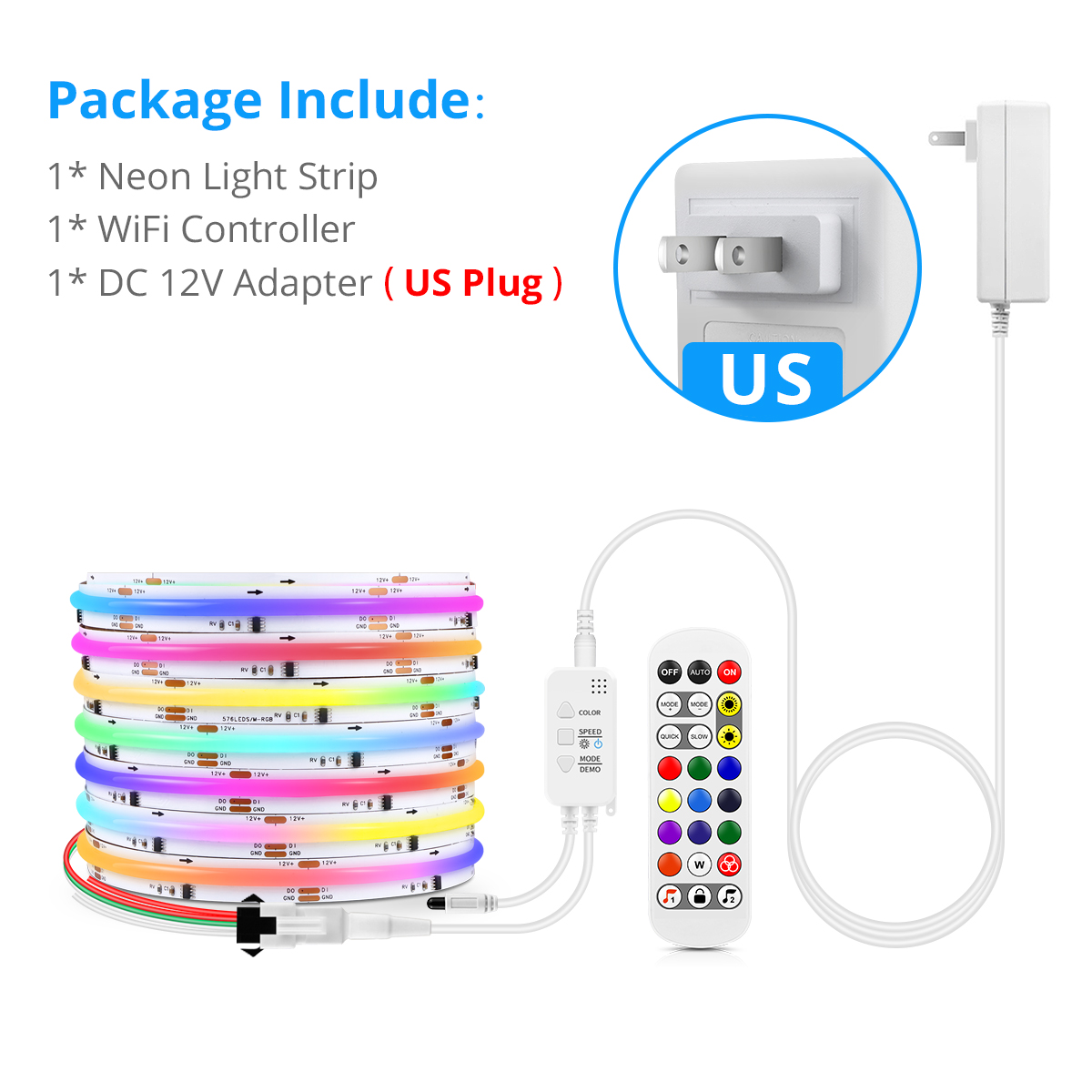 Alexa Tuya Smart WS2811 IC RGB COB LED Strip 576LE... – Grandado