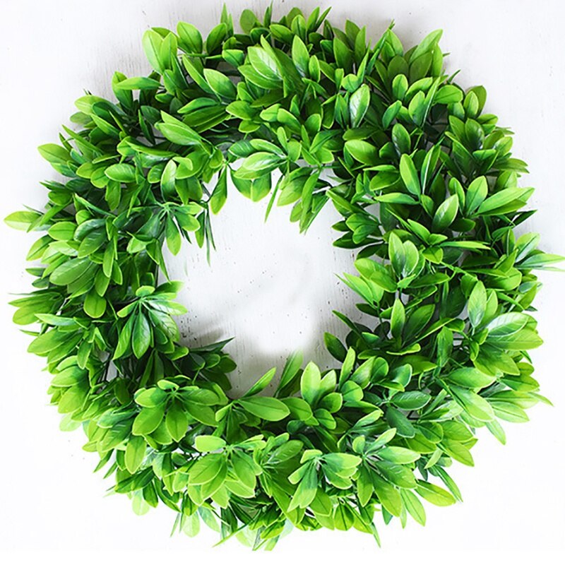 Kunstmatige Groene Bladeren Krans, Kunstmatige Bux... – Grandado