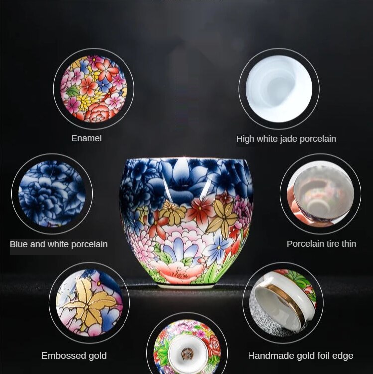 Enamel Painted Decorated Tea Set Ceramic Kung Fu T... – Vicedeal